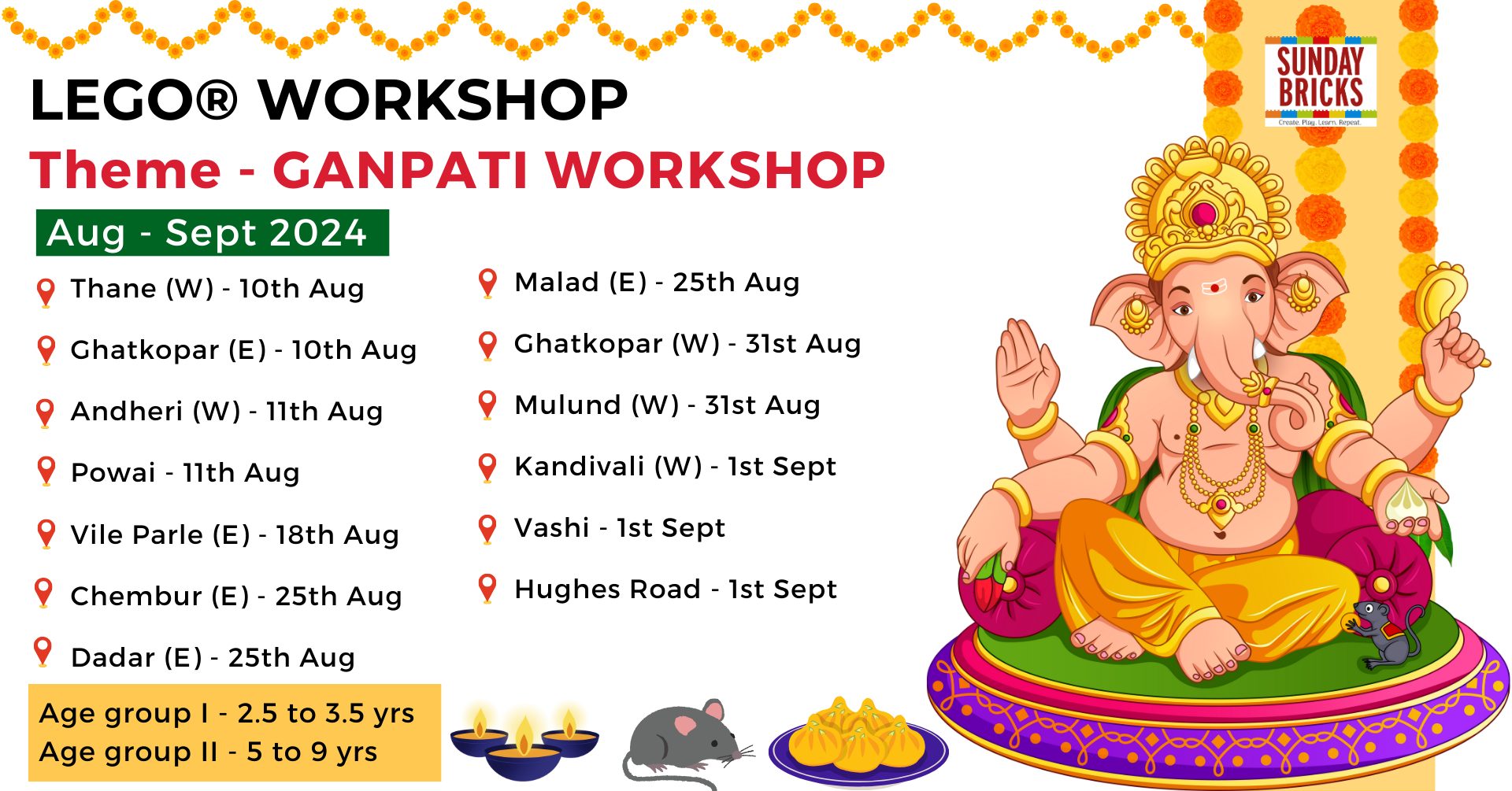LEGO® Ganpati Workshop - Sunday Bricks - Workshops with LEGO® in India