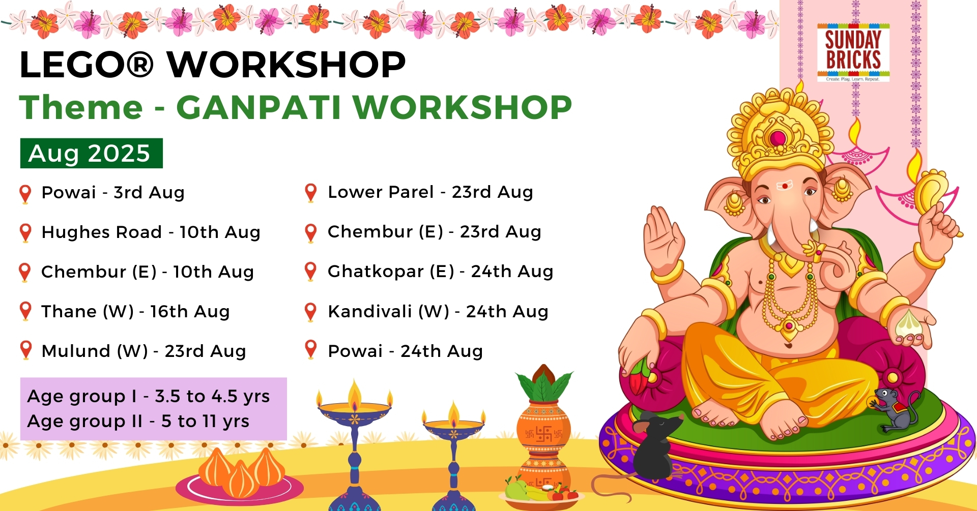LEGO® Ganpati Workshop - Sunday Bricks - Workshops with LEGO® in India